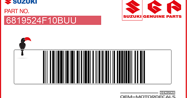 Suzuki Side Cowling Decal, Left Side - 6819524F10BUU