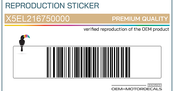 REPRODUCTION Rear fender decal - X5EL216750000
