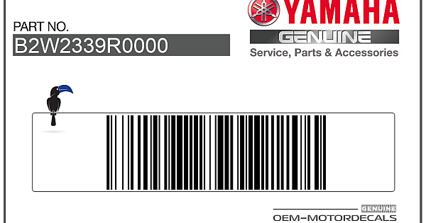 YAMAHA Windscreen,shield decal - B2W2339R0000 B2W-2339R-00-00