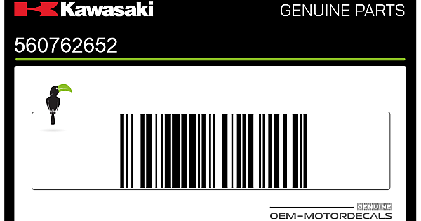 KAWASAKI Tank cover decal, left side - 560762652 56076-2652