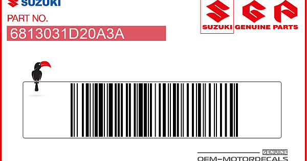 SUZUKI Pegatinas colin, juego, lado derecho - 6813031D20A3A 68130-31D20-A3A