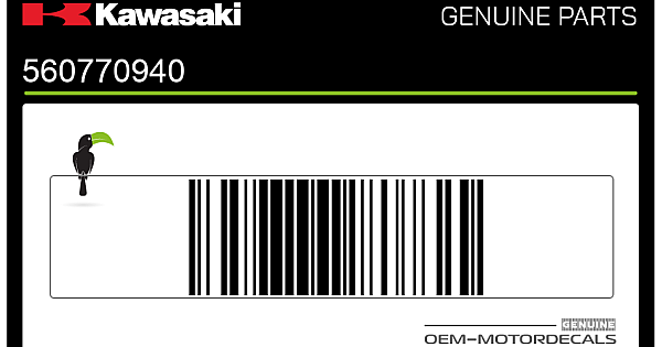 Kawasaki Side Cowling Decal, Left Side - 560770940