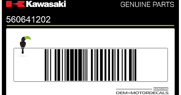 KAWASAKI Side cowling decal, left side - 560641202 56064-1202